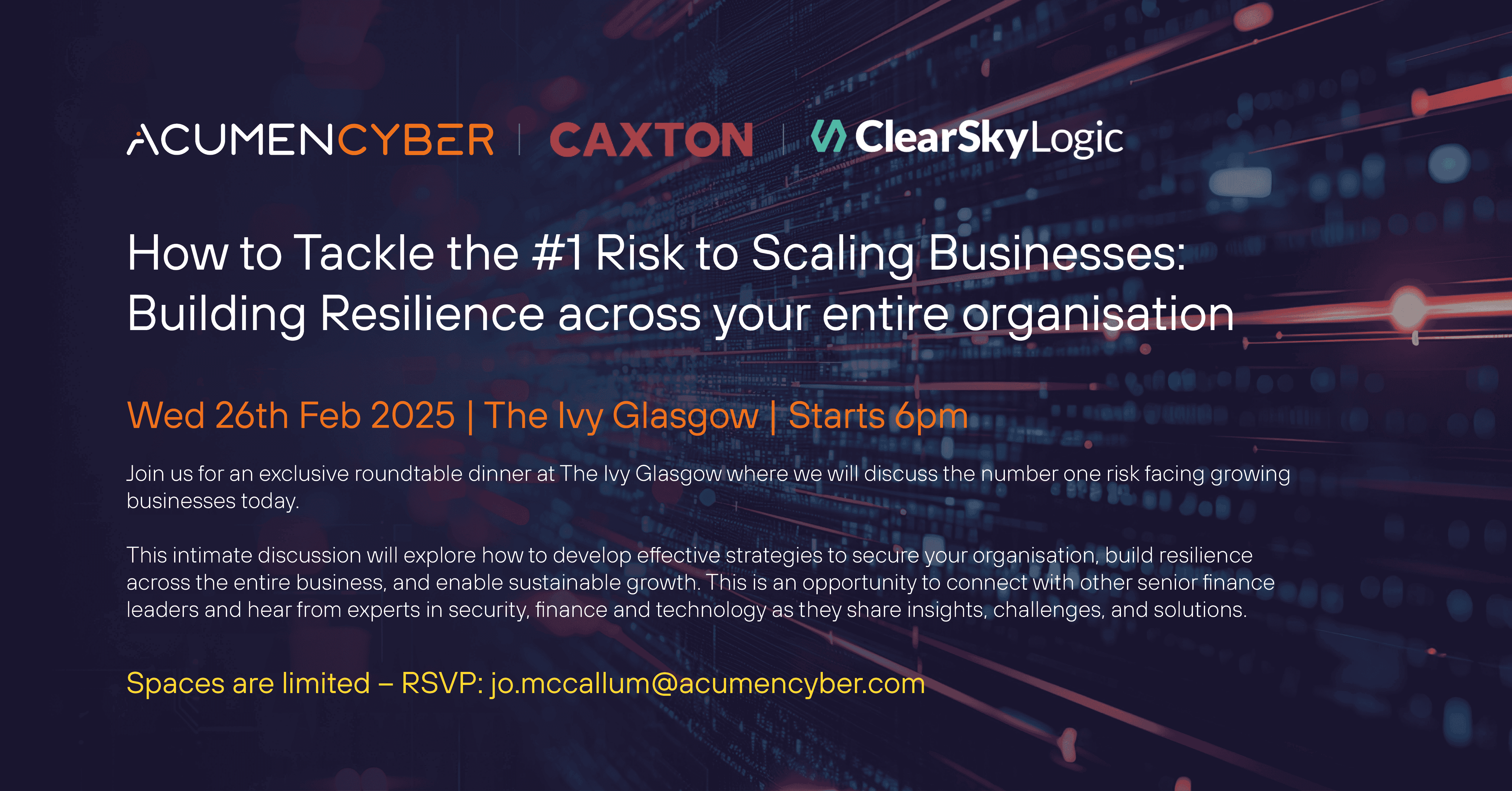 Scottish Cyber Week: How Acumen Cyber, Caxton, and Clear Sky Logic Are Tackling the #1 Risk ...
